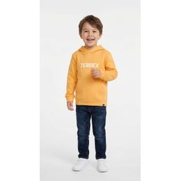 adidas terrex Jungen Kapuzensweatshirt "K MT LOGO HD", orange, Gr. 128, Obermaterial: 70% Baumwolle, 30% Polyester, Sweatshirts