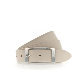 Tamaris Damen Lederg&uuml;rtel ""Charlie Silver"", beige, Basic, Gr. 95, unifarben, Rindsleder, G&uuml;rtel, mit l&auml;nglicher Doppelschlie&szlig;e, aus Rindsleder,