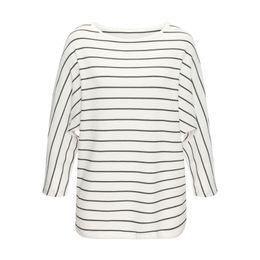 Vivance Damen 3/4-Arm-Shirt "mit modischer Streifenstruktur", schwarz-wei&szlig;, Gr. 36, gestreift, Strick, Obermaterial: 42% Baumwolle, 42% Viskose, 12%