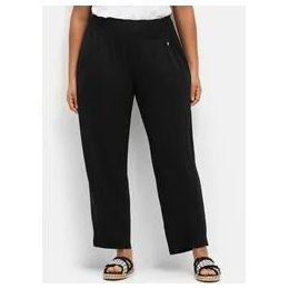 Jerseyhose sheego, Damen, Gr. 52, Normalgr&ouml;&szlig;en, schwarz, 95% Viskose, 5% Elasthan, unifarben, Hosen Jerseyhose