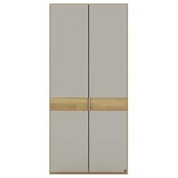 Kleiderschrank Musterring "Savona, Kleiderschrank, Schrank, Garderobe, teilmassiv Eiche", braun, B:100cm H:216cm, Schr&auml;nke, Kleiderschrank, T&uuml;ren in Bianco-Eiche massiv, Spiegel-/Glast&uuml;ren, verschiedene Gr&ouml;&szlig;en