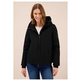 Outdoorjacke Cecil, Damen, Gr. L (42), schwarz, Stoff, Obermaterial: 100% Polyester; Futter: 100% Polyester; F&uuml;llung: 100% Polyester, unifarben, normal normal, ohne Ausschnitt, elastischer Bund, Jacken Outdoorjacke, mit Kapuze