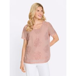 Classic Basics Damen Shirtbluse, rosa, Gr. 46, unifarben, 100% Polyester, Blusen