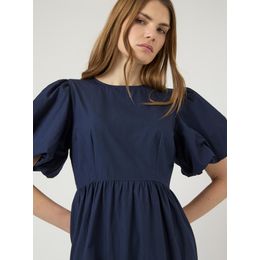 Midikleid Y.A.S "YASCOLEA SS ANKLE DRESS S. NOOS", Damen, Gr. 36, N-Gr, navy blazer, Web, Obermaterial: 100% Baumwolle, unifarben, kn&ouml;chellang, Rundhals, elastischer Bund, Kleider Midikleid, Sommerkleid, Baumwolle, kn&ouml;chellang