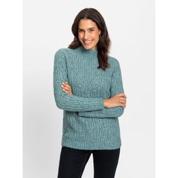 Inspirationen Damen Strickpullover "Pullover", blau, Gr. 44, gemustert, mehrfarbig, meliert, 43% Polyester, 42% Polyacryl, 11% Polyamid, 4% Wolle,
