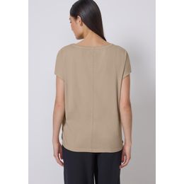 Damen T-Shirt, grau, Gr. 40, STREET ONE STUDIO, unifarben, Web, 100% Baumwolle, Shirts, aus reiner Baumwolle