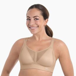 Anita active Damen Sport-BH "Air Control Deltapad", Gr. 80desert, Netz, Obermaterial: 49% Polyamid, 39% Polyester, 12% Elasthan, Basic, BHs,