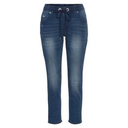 Kangaroos Damen Jogg Pants "7/8 JOGG-DENIM", blau, Basic, Gr. 38, Abriebeffekte, Jersey, Obermaterial: 59% Alpaka, 40% Polyester, 1% Elasthan, Jeans,