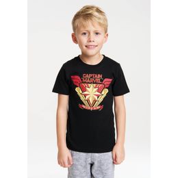 logoshirt M&auml;dchen T-Shirt "Marvel Comics", schwarz, Gr. 92, bedruckt, 100% Baumwolle, Shirts, mit lizenzierten Originaldesign