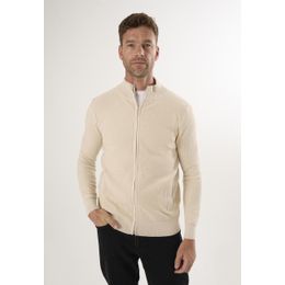 Strickjacke FELIX HARDY "Strickjacke mit durchgehendem Rei&szlig;verschluss", Herren, Gr. XXL, beige, 100% Baumwolle, Strickjacken Strickjacke