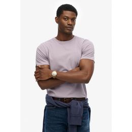 Superdry Herren Rundhalsshirt "CLASSIC ESSENTIAL TEE", lila, Gr. M, unifarben, Single Jersey, Obermaterial: 100% Baumwolle, Shirts, Relaxed Fit, aus