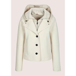 Madeleine Mode MADELEINE Damen Kurzjacke "Cabanjacke Scuba-Jacke mit Kapuze", wei&szlig;, Modern, Gr. 38, Obermaterial: 74% Baumwolle CO. 21% Polyester PES. 5% Elasthan
