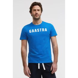 Rundhalsshirt Gaastra, Damen, Gr. L, blau horizon, Single Jersey, Material: 100% Baumwolle, bedruckt, regular fit normal, Rundhals, eingesetzt gerader Abschluss, Shirts Rundhalsshirt, aus Baumwolle