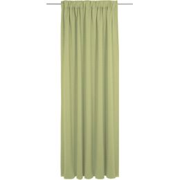 Vorhang Adam, B:142cm H:225cm, gr&uuml;n, Baumwolle (Bio-Baumwolle), Wohnzimmer, Gardinen, "Uni Collection, Made in Germany", Blickdichter aus 100%