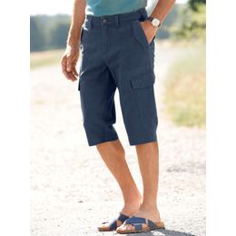 Herren Bermudas, blau, Gr. 48, unifarben, 98% Baumwolle, 2% Elasthan, Hosen