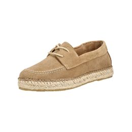 Espadrille Pavement "Pavement Halbschuhe Leder", Damen, Gr. 38, taupe, Leder, Schuhe Espadrille