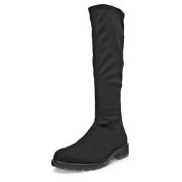 Stiefel Ecco "METROPOLE VIENNA", Damen, Gr. 38, XS-Schaft, schwarz, Textil, Schuhe Stiefel, Langschaftstiefel, Blockabsatz mit dehnbarem Stretch