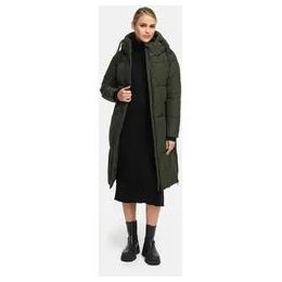 Winterjacke Marikoo "Michikoo", Damen, Gr. XXL, gr&uuml;n (schwarzolive), Obermaterial: 100% Polyester; Futter: 100% Polyester; Wattierung: 100% Polyester; &Auml;rmelfutter: 100% Polyester, Jacken Winterjacke, Extra langer Schnitt mit seitlichen Bel&uuml;ftungs&ouml;ffnungen