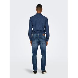 Only & Sons ONLY & SONS Herren Regular-fit-Jeans "ONSWEFT REG. DMB TINT 2139 TAI DNM NOOS", blau, Gr. 30, Abriebeffekte, Denim/Jeans, Obermaterial: 92%