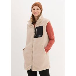 bonprix Teddy-Fleece Weste, grau, Gr.40/42 (M), Kuschelige Teddy-Fleece Weste mit Rei&szlig;verschlusstasche auf Vorderseite, aus Fleece