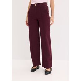 bonprix Twillhose mit Biese und Leistentasche, rot, Gr.46, schicke Twillhose mit Biese und Leistentasche, 97% Baumwolle