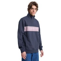 Fleecepullover Quiksilver "1/4 Zip", Herren, Gr. M, india ink, Obermaterial: 45% Baumwolle, 40% Baumwolle, 15% Polyester., Sweatshirts Fleecepullover