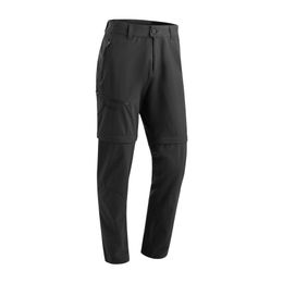 Maier Sports Herren Outdoorhose "Tajo Zip Loop", schwarz, Gr. 60, 100% Polyester, Hosen, Herren Zip-Off Wanderhose, atmungsaktive Trekkinghose,