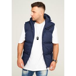 behype Herren Steppweste "MGLROLLIN", blau, Gr. L, 100% Polyester, Westen, mit Kapuze