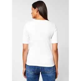 Street One Damen T-Shirt "Style Palmira", wei&szlig;, Basic, Gr. 40, unifarben, Stoff, Obermaterial: 50% Baumwolle, 50% Modal, Shirts, im Basic Style