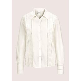 Madeleine Mode MADELEINE Damen Hemdbluse "Bluse Bluse mit Cut Outs", wei&szlig;, Modern, Gr. 46, Obermaterial: 100% Baumwolle CO., Blusen