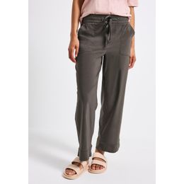 Street One Damen Bermudas, braun, Gr. 38, unifarben, Web, 66% Baumwolle, 30% Polyester, 4% Elasthan, Hosen, High Waist