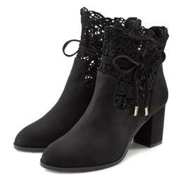 Lascana Damen High-Heel-Stiefelette "Herbststiefelette", Gr. 42, schwarz, Obermaterial: 100% Textilmaterial. Decksohle: 100% Lederimitat. Futter: