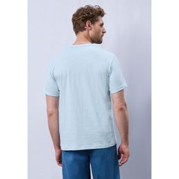 Street One MEN Herren T-Shirt, blau, Gr. M, bedruckt, Web, 100% Baumwolle, Shirts, aus reiner Baumwolle