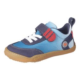 QNUFFS Jungen Barfu&szlig;schuh "Fichte", Gr. 30, blau, Lederimitat, Textil, kontrastfarbene Details, Schuhe, Klettschuh, Sneaker, Halbschuh mit