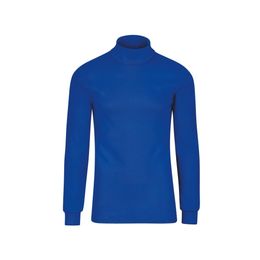 TRIGEMA Damen Rollkragenshirt "TRIGEMA Langarm Ski- und Sport-Rollkragenpullover", blau, Basic, Gr. XL, Feinripp, 100% Baumwolle (Bio-Baumwolle kbA),