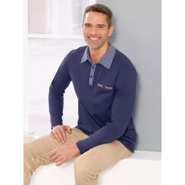 CLASSIC Herren Poloshirt "Langarm-Poloshirt", blau, Gr. 44, unifarben, 100% Baumwolle, Shirts