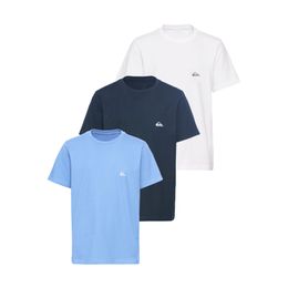 Quiksilver Jungen T-Shirt "MTWAVE TRIPLE PACK YOUTH"navy, wei&szlig;, Gr. 10, Obermaterial: 100% Baumwolle, Shirts, f&uuml;r Kinder und Jugendliche, Kurzarm,