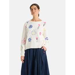 LIEBLINGSST&Uuml;CK LIEBLINGSST&Uuml;CK Damen Rundhalspullover "MelodeaL"110, sanftes wei&szlig;, Gr. 44, 60% Baumwolle, 40% Polyacryl, Pullover, mit Baumwoll-Anteil