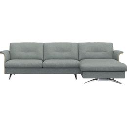 Ecksofa FLEXLUX "Glow, super bequem durch hochwertigem Sitzaufbau mit Federkern, L-Form", blau (sky blau), B:273cm H:81cm T:158cm, 62% Polyester/17%Baumwolle/14%Viscose/7%Leinen, Sofas, Ecksofa, Modernes skandinavisches Design