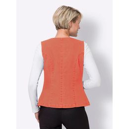 Classic Basics Damen Jeansweste, orange, Gr. 48, unifarben, 97% Baumwolle, 3% Elasthan, Westen
