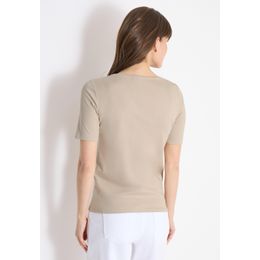 Cecil Damen T-Shirtgrain beige, Gr. XL, unifarben, Web, 100% Baumwolle, Shirts, Basic