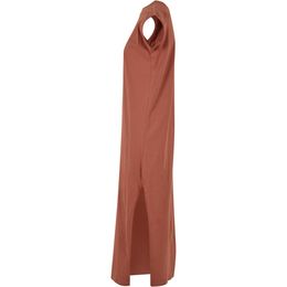 Urban Classics Damen Shirtkleid "Urban Classics Damen Ladies Long Extended Shoulder Dress"terracotta, Gr. XS, unifarben, 100% Baumwolle, Kleider