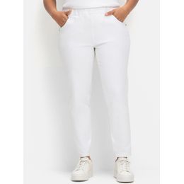 sheego Damen Jeansjeggings, wei&szlig;, Gr. 44, unifarben, 98% Baumwolle, 2% Elasthan, Jeans