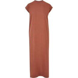 Urban Classics Damen Shirtkleid "Urban Classics Damen Ladies Long Extended Shoulder Dress"terracotta, Gr. XS, unifarben, 100% Baumwolle, Kleider