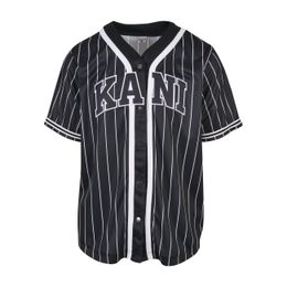 Karl Kani Herren Funktionshemd "Karl Kani Herren KM221-115-1 Serif Pinstripe Baseball Shirt"schwarz, Gr. M, 100% Polyester, Hemden