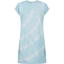 Shirtkleid Urban Classics "Urban Classics Damen Ladies Tie Dye Dress", Damen, Gr. S, US-Gr&ouml;&szlig;en, aquablau, 100% Baumwolle, Basic, loose fit, Rundhals, Kleider Shirtkleid