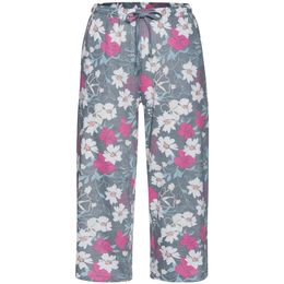 Damen Caprihose, VIVANCE DREAMS BY LASCANA, Gr. 44, blau, Single Jersey, Obermaterial: 100% Baumwolle, gemustert, Basic, Hosen, in schmaler Form