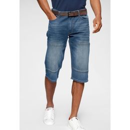H.I.S. H.I.S Herren Jeansbermudas "HANTZ", blau, Gr. 40, Abriebeffekte, Denim/Jeans, Obermaterial: 75% Baumwolle, 23% Polyester, 2% Elasthan, Jeans, gerader