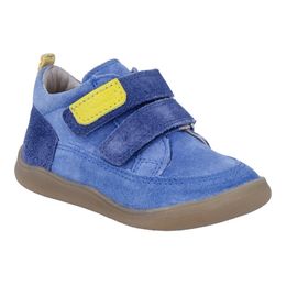 Barfu&szlig;schuh Richter "Samy", Jungen, Gr. 25, blau kombiniert, Glattleder, Veloursleder, kontrastfarbene Details, Schuhe Barfu&szlig;schuh, Kinderschuh im Konstrastlook, Gr&ouml;&szlig;enschablone zum Download