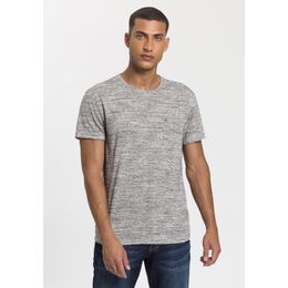 Bruno Banani Herren T-Shirt, grau, Gr. S, meliert, Single Jersey, Obermaterial: 60% Baumwolle, 40% Polyester, Shirts, Kurzarm, Slim Fit, unifarben,